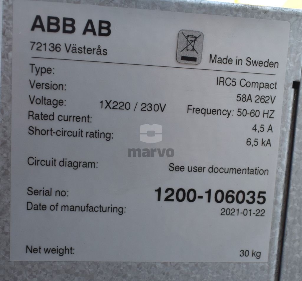 Buy IRB1200-5/0.9 ROBOT WITH IRC5 COMPACT CONTROLLER at Marvo | Fast ...